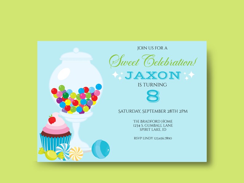 Sweet Birthday Party Invitation/ Candyland Party Invitation - Etsy