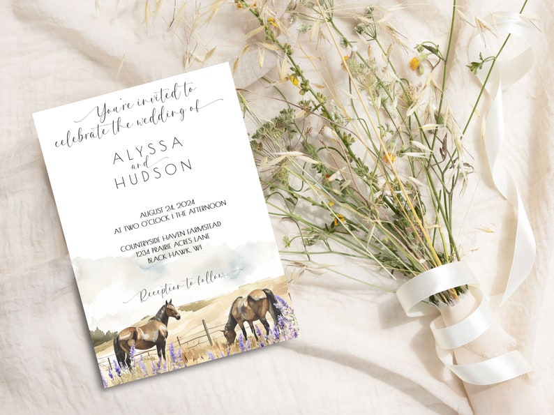 Rustic Country Farm Wedding Invitation Set, Countryside Barn Wedding ...