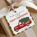 Festive Red Truck Christmas Gift Tags, Christmas Truck Favor Tags ...