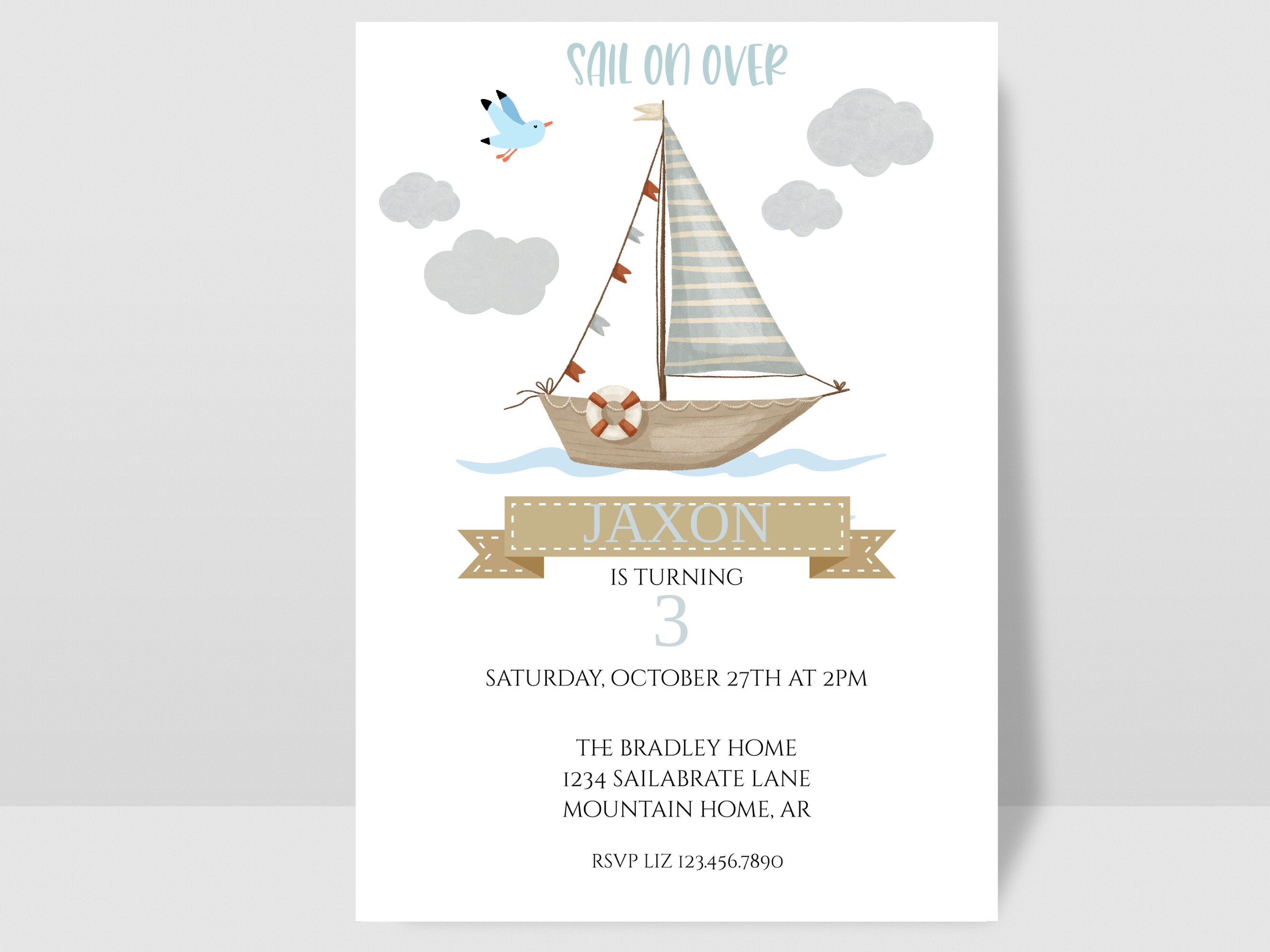 Sailing Birthday Invitation/ Printable Boating Birthday - Etsy