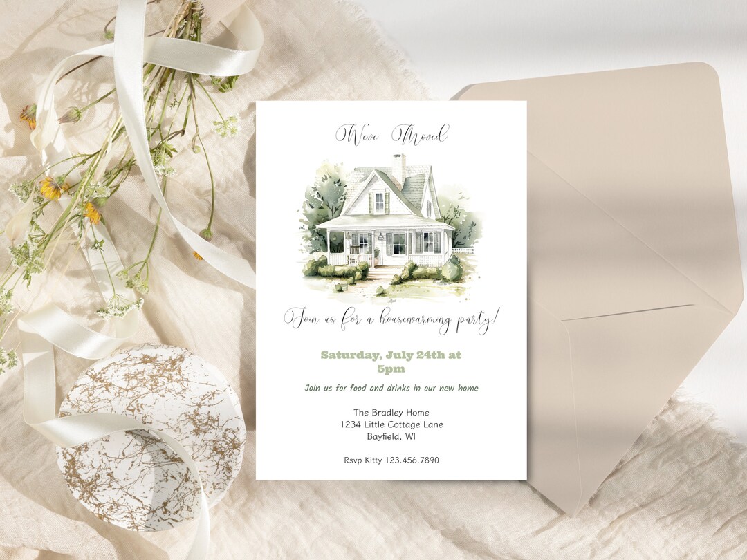 Housewarming Party Invitation, Printable New Home Announcement ...