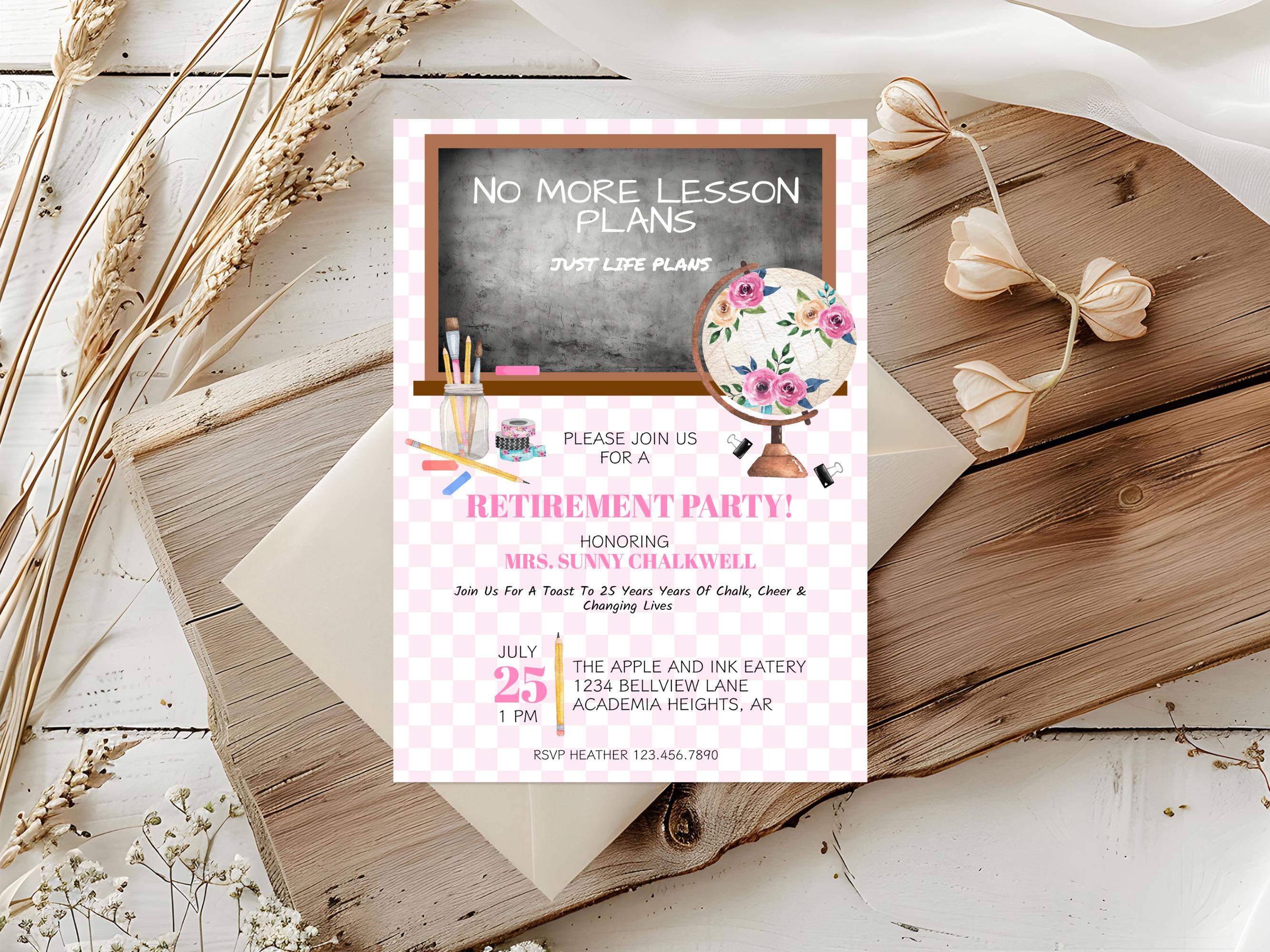 Teacher Retirement Invitation: School's Out Forever Party (digital ...