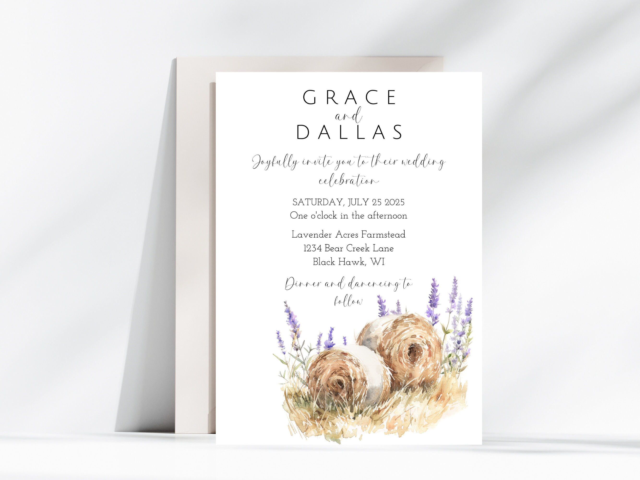 Rustic Farm Wedding Invitation, Editable Outdoor Farm Wedding Invite ...