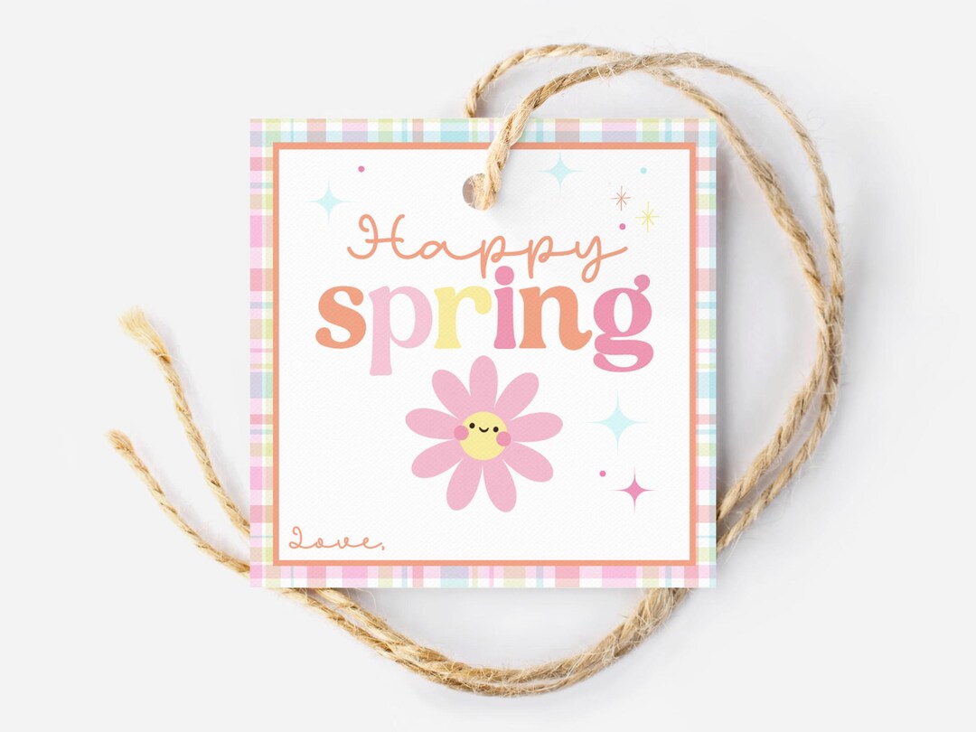 Spring Gift Tag, Personalized Easter Basket Tags, Cute Printable Gift ...