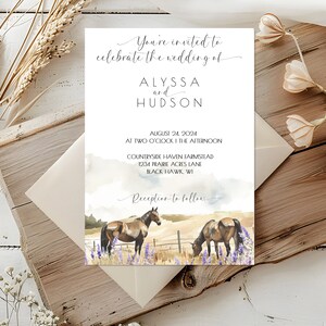 Rustic Country Farm Wedding Invitation Set, Countryside Barn Wedding ...