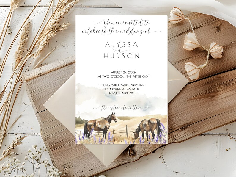 Rustic Country Farm Wedding Invitation Set, Countryside Barn Wedding ...