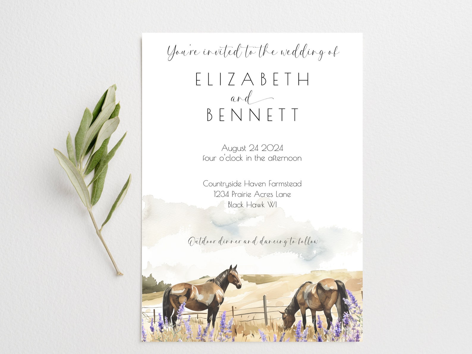 Rustic Farm Wedding Invitation, Farm Wedding Invitation Template ...