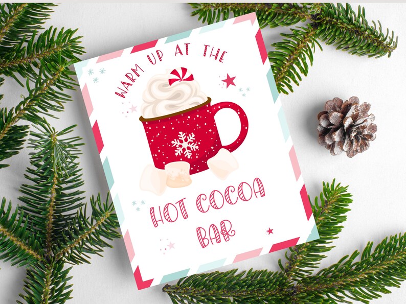 Hot Cocoa Bar Sign Template, Hot Chocolate Bar Sign Template, Kids ...