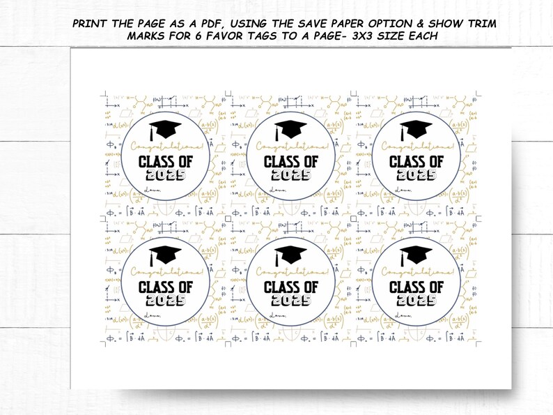 Editable 2025 Graduation Gift Tag, Grad Party Favor Tag Printable, High ...