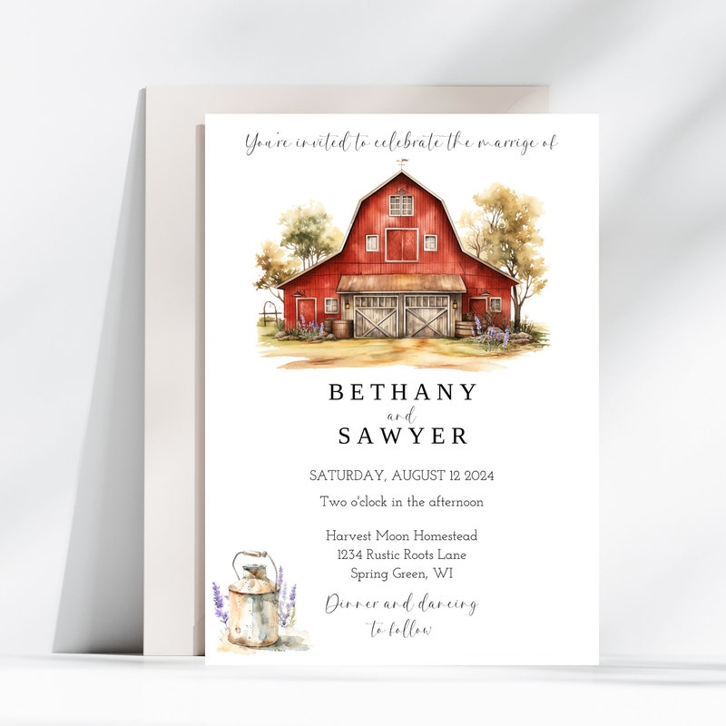 Red Barn Wedding - Etsy