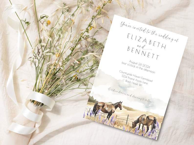 Rustic Farm Wedding Invitation, Farm Wedding Invitation Template ...