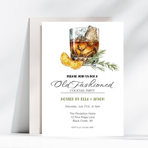Old Fashioned Cocktail Party Printable Invitation, Old Fashioned ...