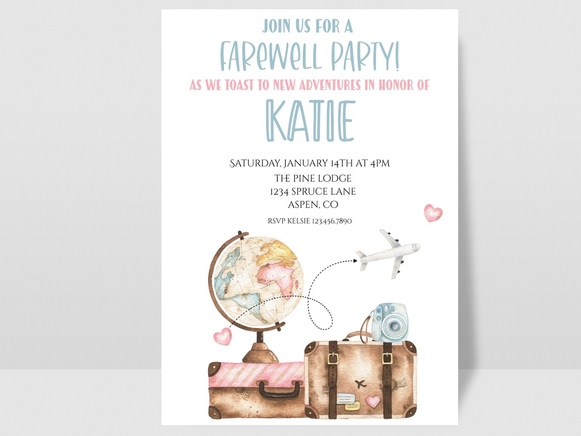 Farewell Party Invitation, Editable Moving Away Invitation, Printable ...