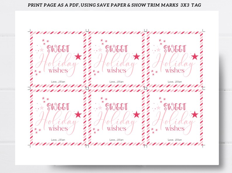 Editable Christmas Favor Tags, Sweet Holiday Wishes Favor Tags ...