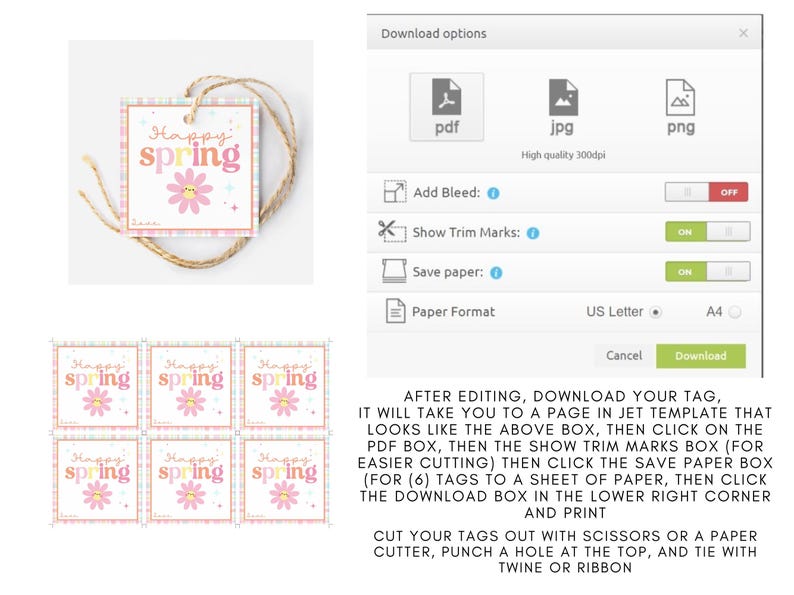 Personalized Spring Gift Tag: Easter Basket Favor (printable) - Etsy