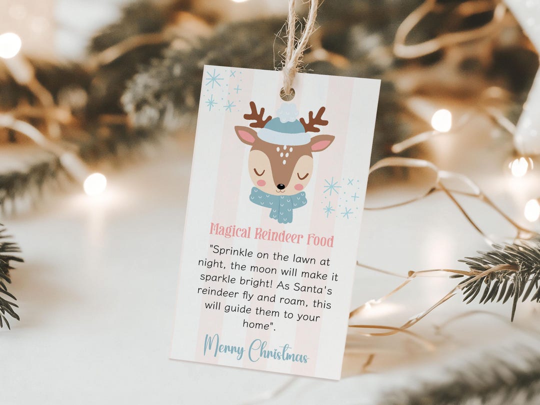 Magical Reindeer Food Tags, Christmas Reindeer Food Tags, Printable ...