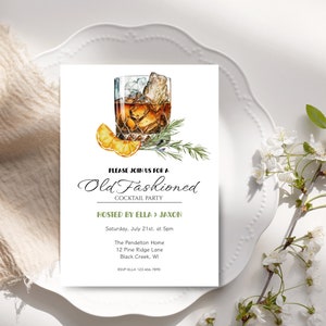 Old Fashioned Cocktail Party Printable Invitation, Old Fashioned ...