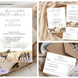Rustic Country Farm Wedding Invitation Set, Countryside Barn Wedding ...
