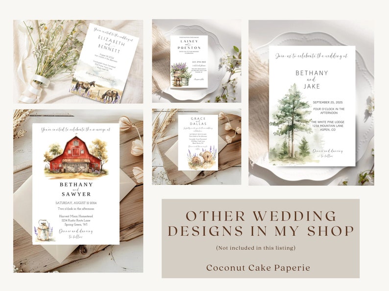 Rustic Farm Wedding Invitation, Farm Wedding Invitation Template ...