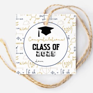 Editable 2025 Graduation Gift Tag, Grad Party Favor Tag Printable, High ...