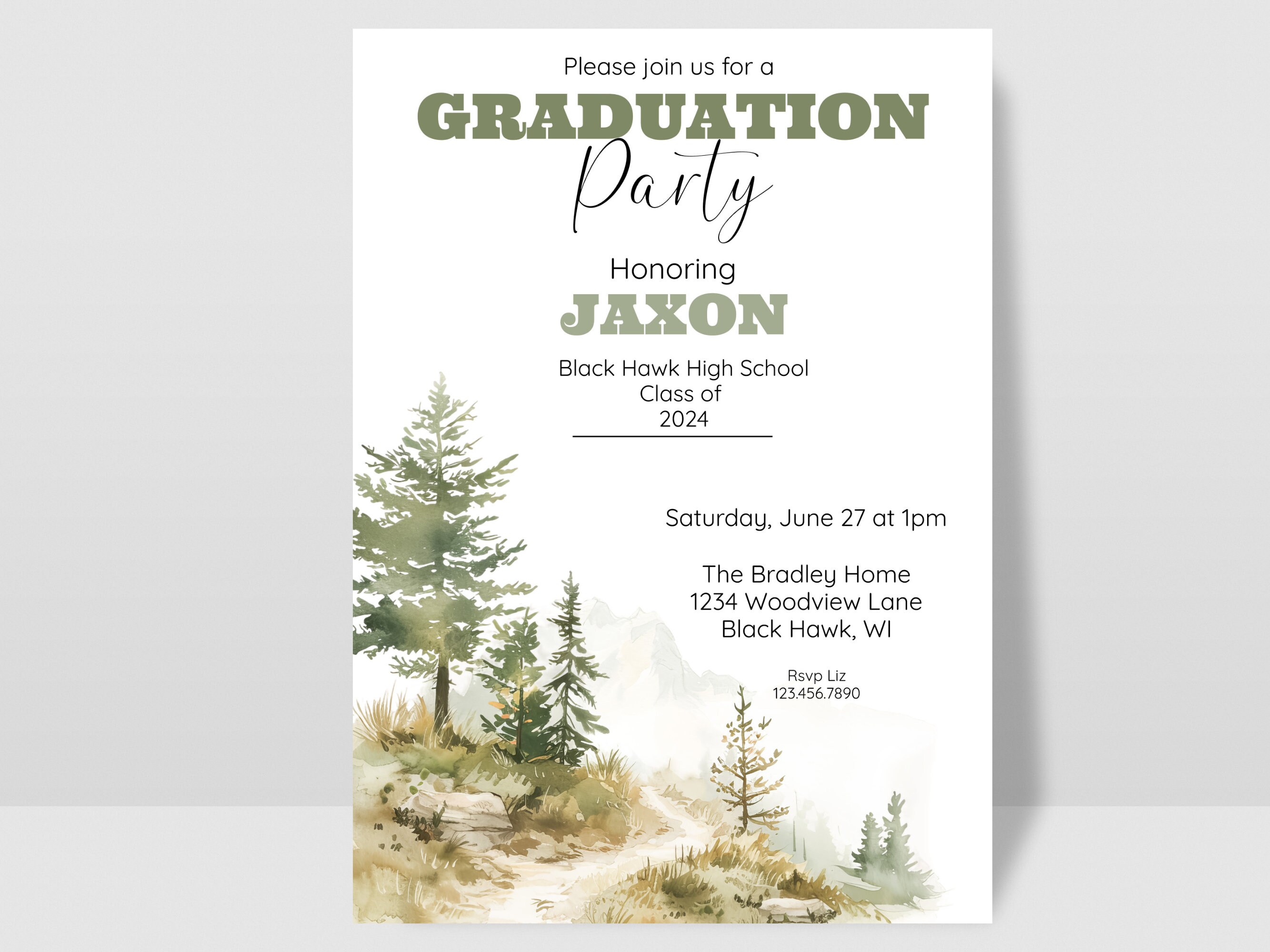 Graduation Party Invitation, Printable 2024 Graduation Invite, Editable ...