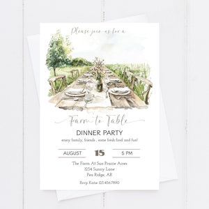 Rustic Farm to Table Dinner Party Invitation, Farm to Table Gathering ...