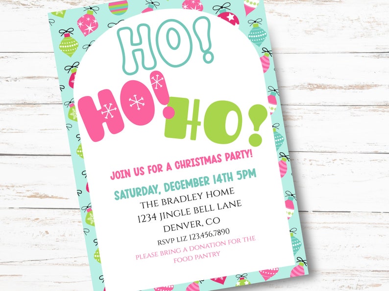 Christmas Party Invitation/ Printable Modern Christmas Party Invite ...
