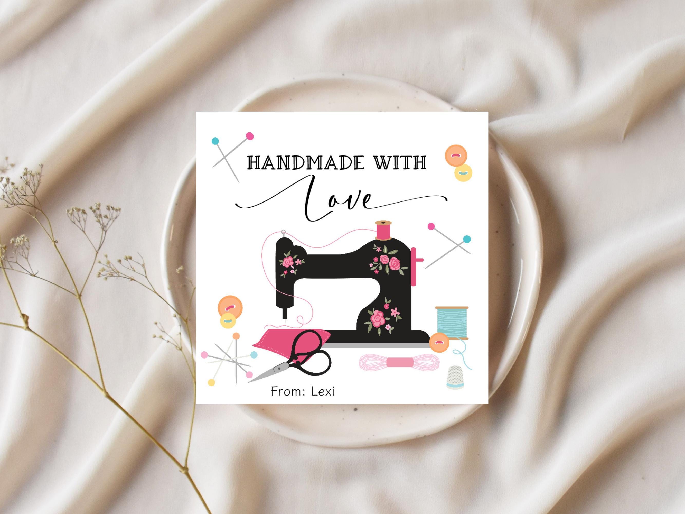 Sewing Gift Tag Template: Handmade With Love (digital Download) - Etsy