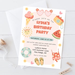 Summer Birthday Invitation, Printable Kids Outdoor Fun Invitation ...