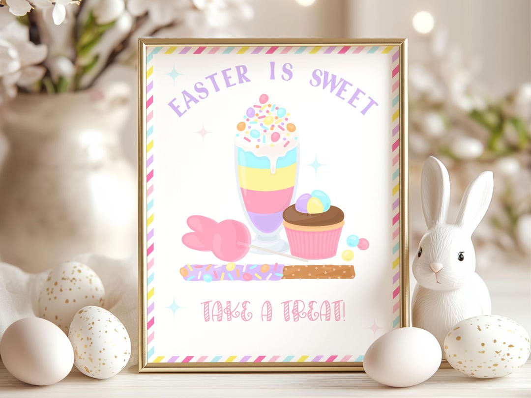 Printable Easter Party Sign, Sweet Treats Sign 8x10, Kids Easter Party ...