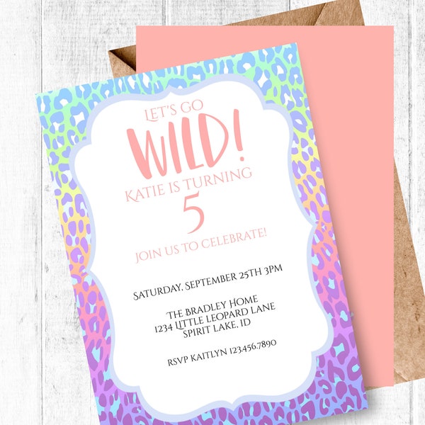 Cheetah Invitation - Etsy