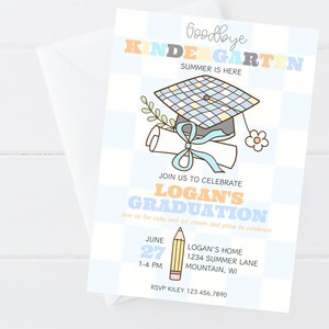 Kindergarten Graduation Invitation: Cap & Diploma (digital Download) - Etsy