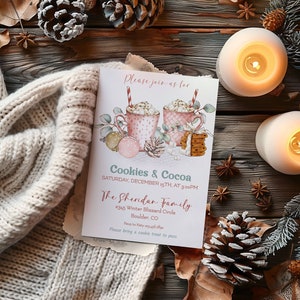 Festive Cookies & Cocoa Party Invite, Christmas Hot Cocoa Celebration ...