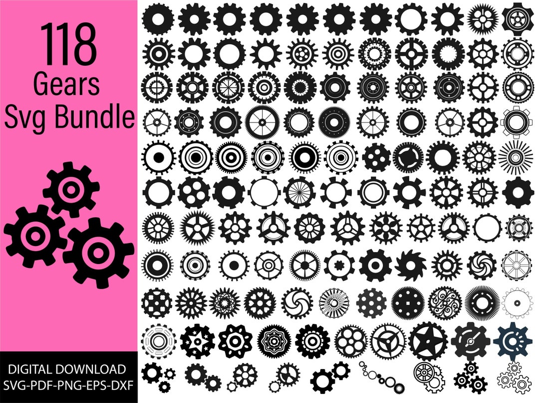 Gears SVG Bundle Gears PNG Bundle Gears Clipart Gears SVG - Etsy México