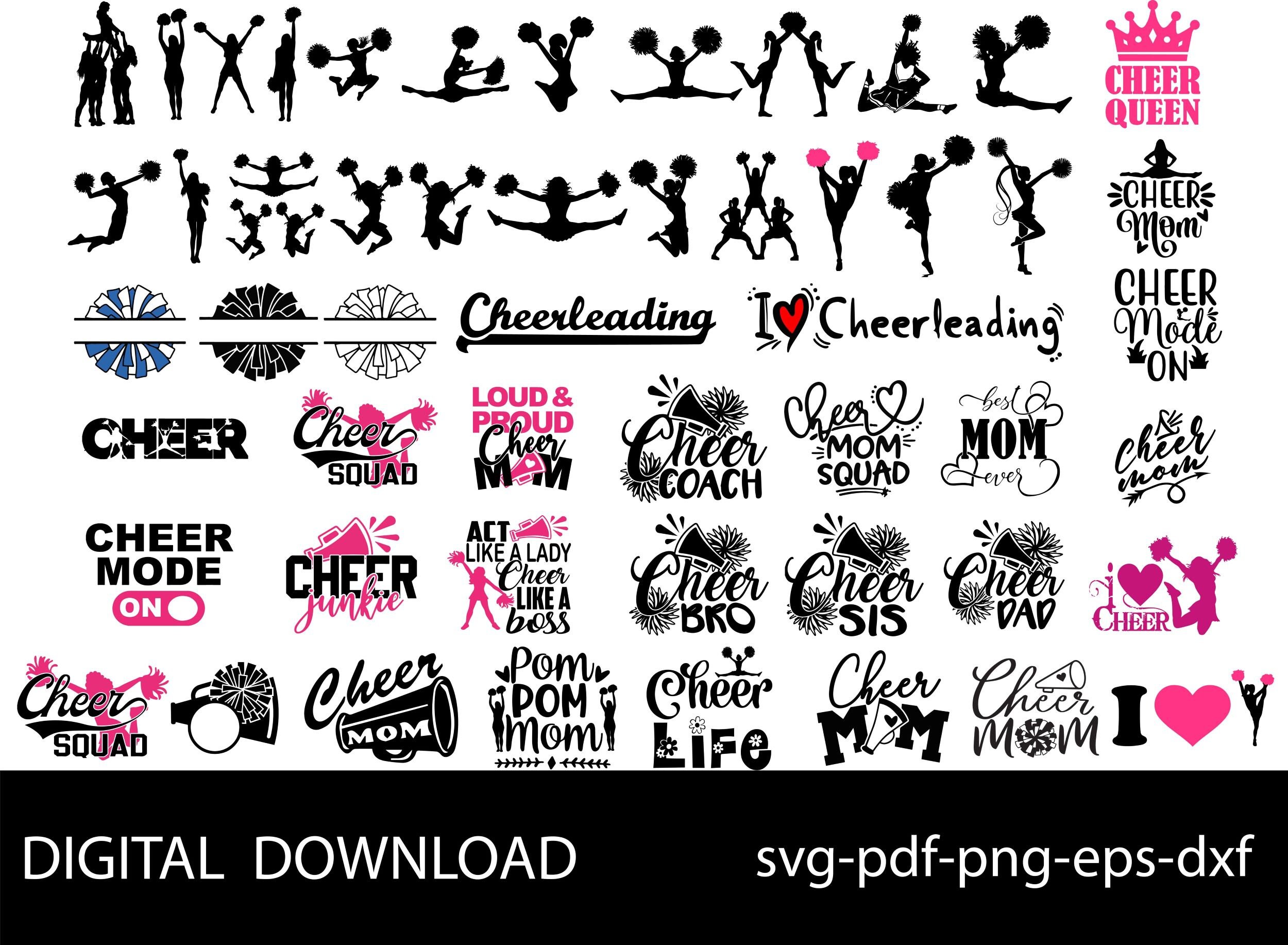 Cheerleader Svg, Cheerleading Svg Bundle, Cheer Svg, Cheerleader ...