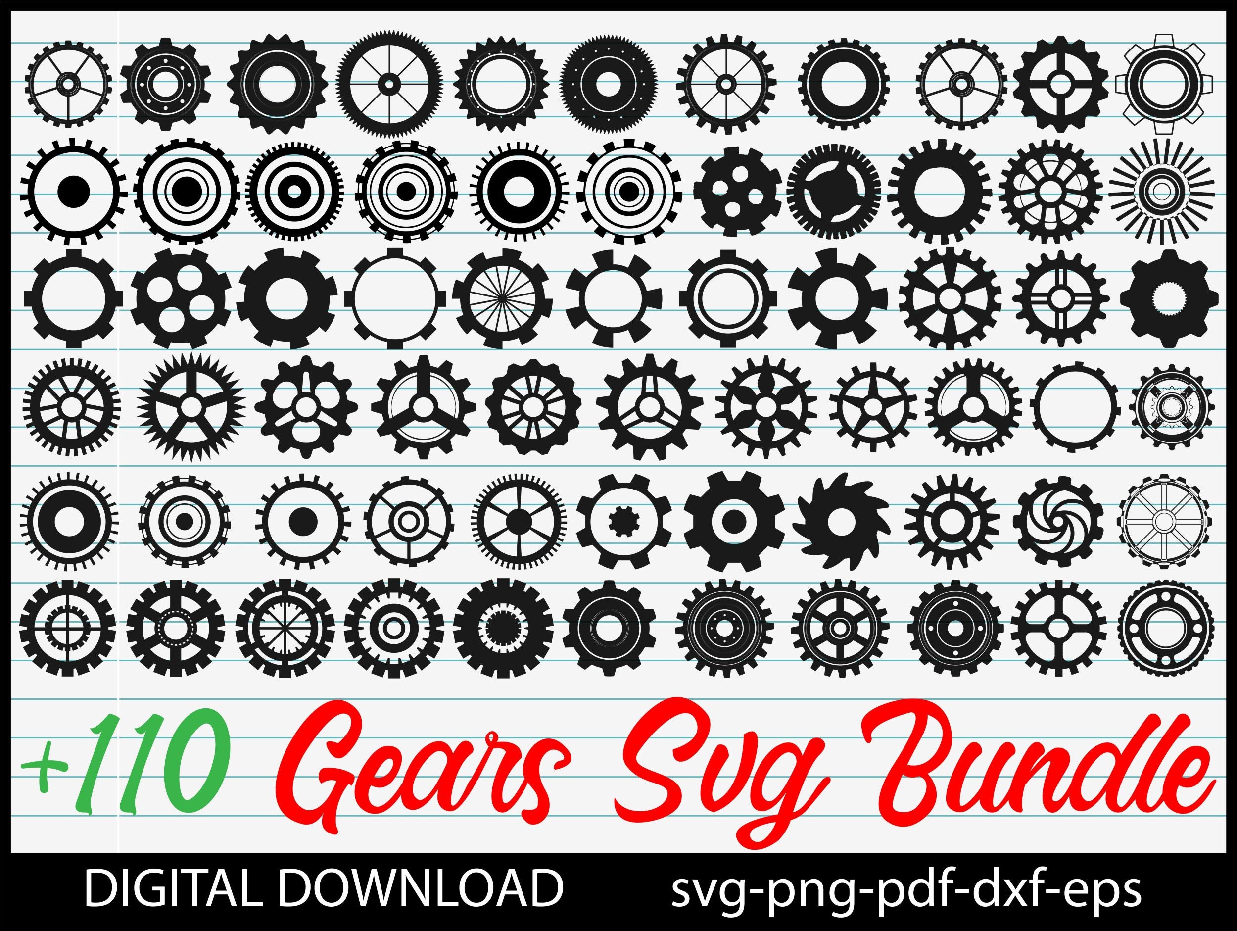 Gears SVG Bundle Gears PNG Bundle Gears Clipart Gears SVG - Etsy