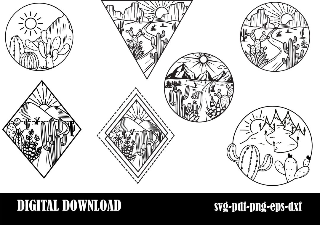 Cactus SVG file, Cactus svg , cactus png, Desert Scene svg, Cactus ...