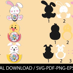 Easter Candy Dome SVG Bundle, Easter Candy Holder SVG, Bunny Candy ...