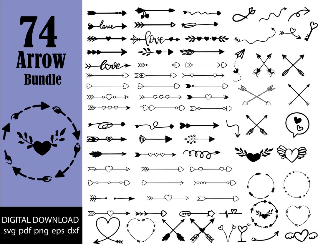 Arrows SVG Bundle, Archery Arrows SVG Bundle, Arrow SVG, Bow Svg, Hand ...