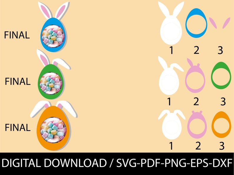 Easter Candy Dome SVG Bundle, Easter Candy Holder SVG, Bunny Candy ...