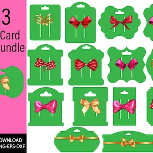 Bow Card Template SVG, Bow Display Card, Hair Clip Display Card Svg ...