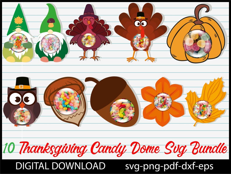 Turkey Candy Dome SVG Candy Ornaments SVG Thanksgiving Party - Etsy