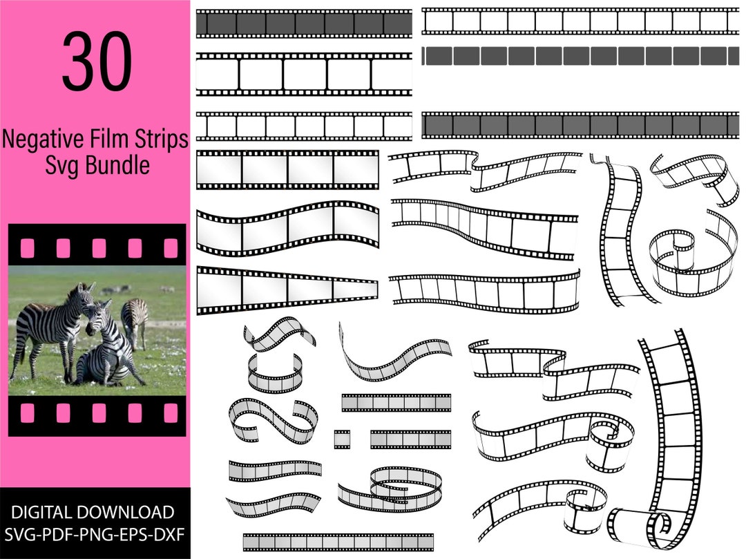 30 Film Strip Negatives, Film Strip Template, Film Strip Photo Frame ...