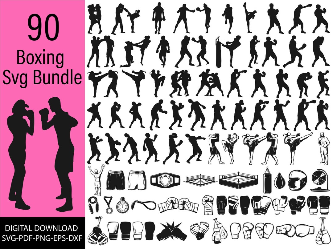 Boxing Svg Bundle, Boxing Svg, Boxing Silhouette, Boxing Gloves Svg ...