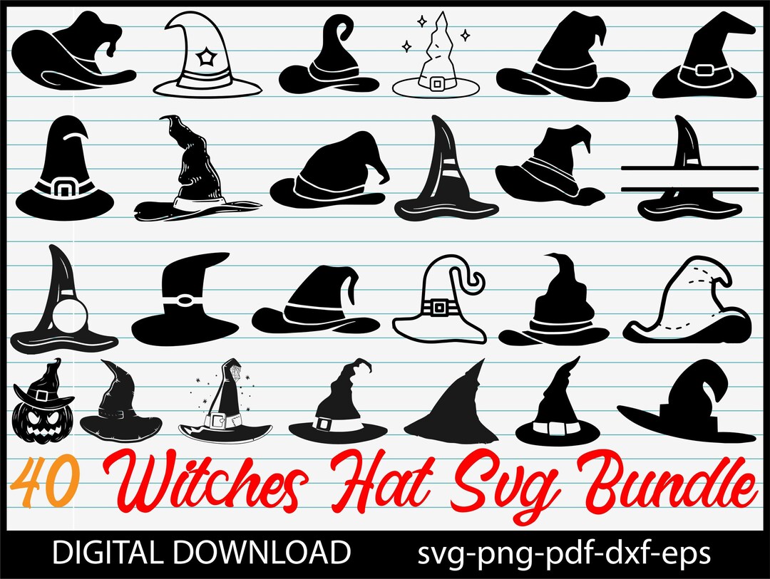 Witch Hat SVG Bundle Witch Hat PNG Witch Clipart Witch Hat - Etsy