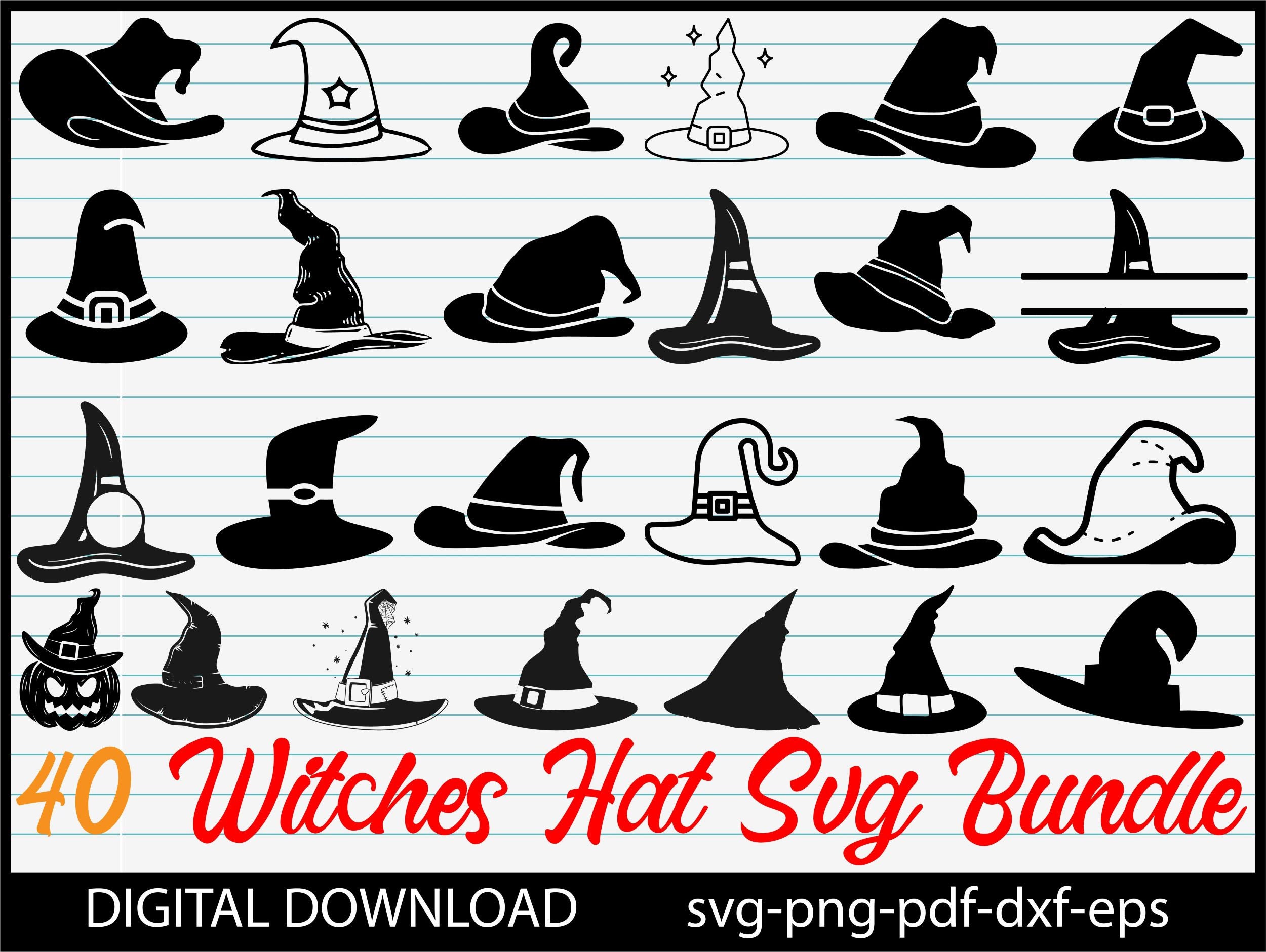 Witch Hat SVG Bundle Witch Hat PNG Witch Clipart Witch Hat - Etsy