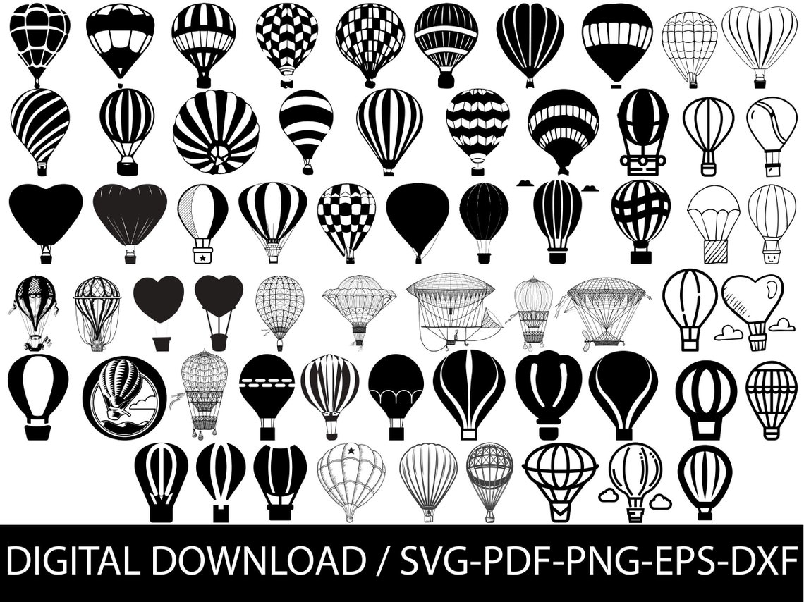 Hot Air Balloon SVG Bundle Hot Air Balloon PNG Bundle Hot - Etsy