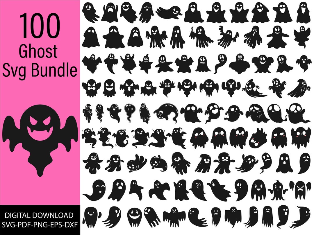 Ghost SVG Bundle, Ghost PNG Bundle, Ghost Clipart, Ghost SVG Cut Files ...