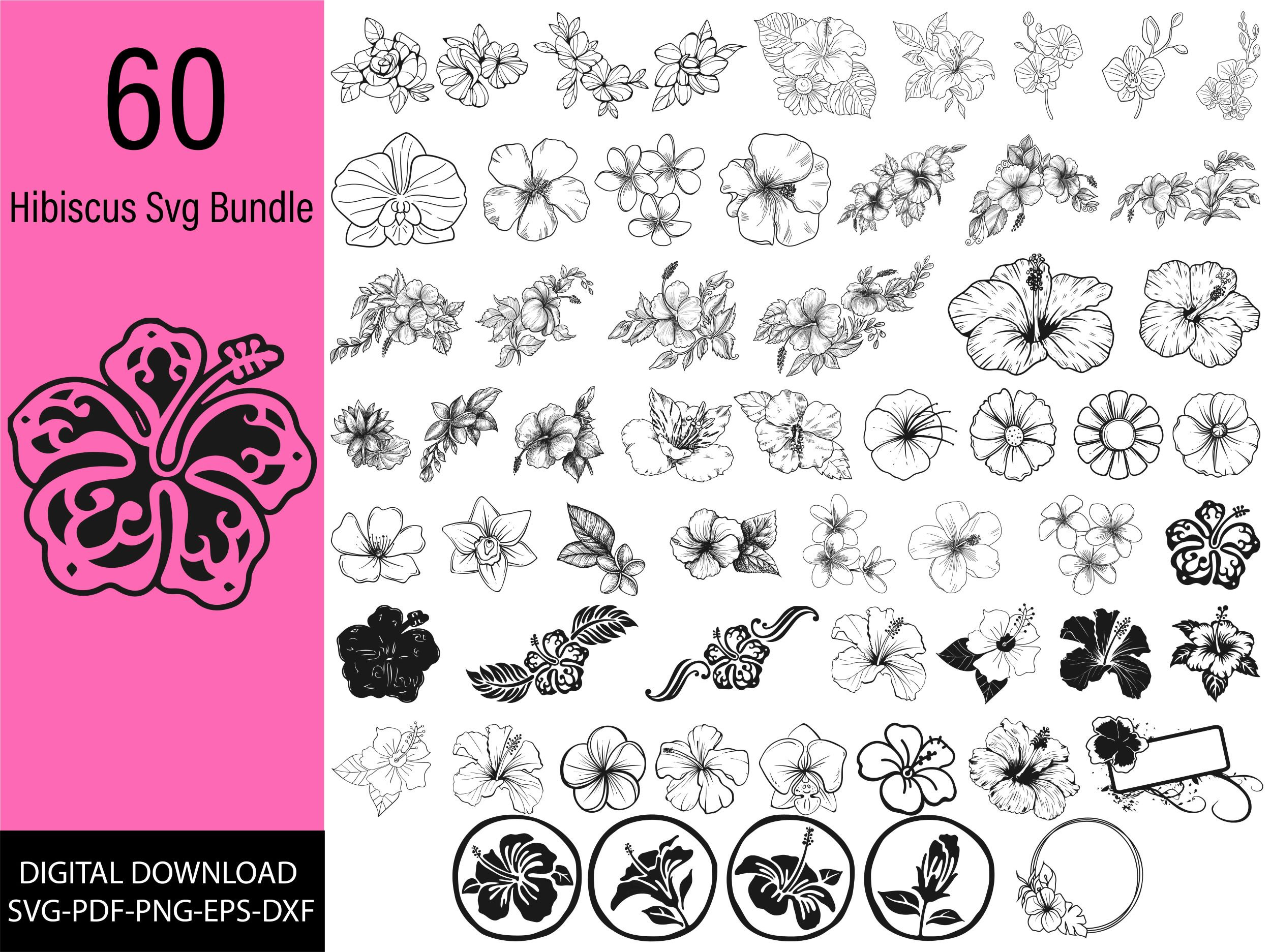 Hibiscus SVG Bundle, Hibiscus PNG Bundle, Hibiscus Clipart, Hibiscus ...