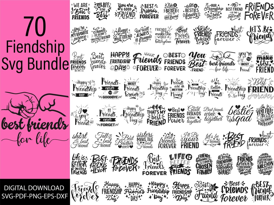 Friendship Svg Bundle, Friends Svg, Best Friends Svg, Friendship Svg ...
